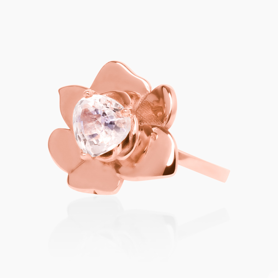 14K ROSE GOLD MORGANITE POPPY RING | Patty Q's Jewelry Inc