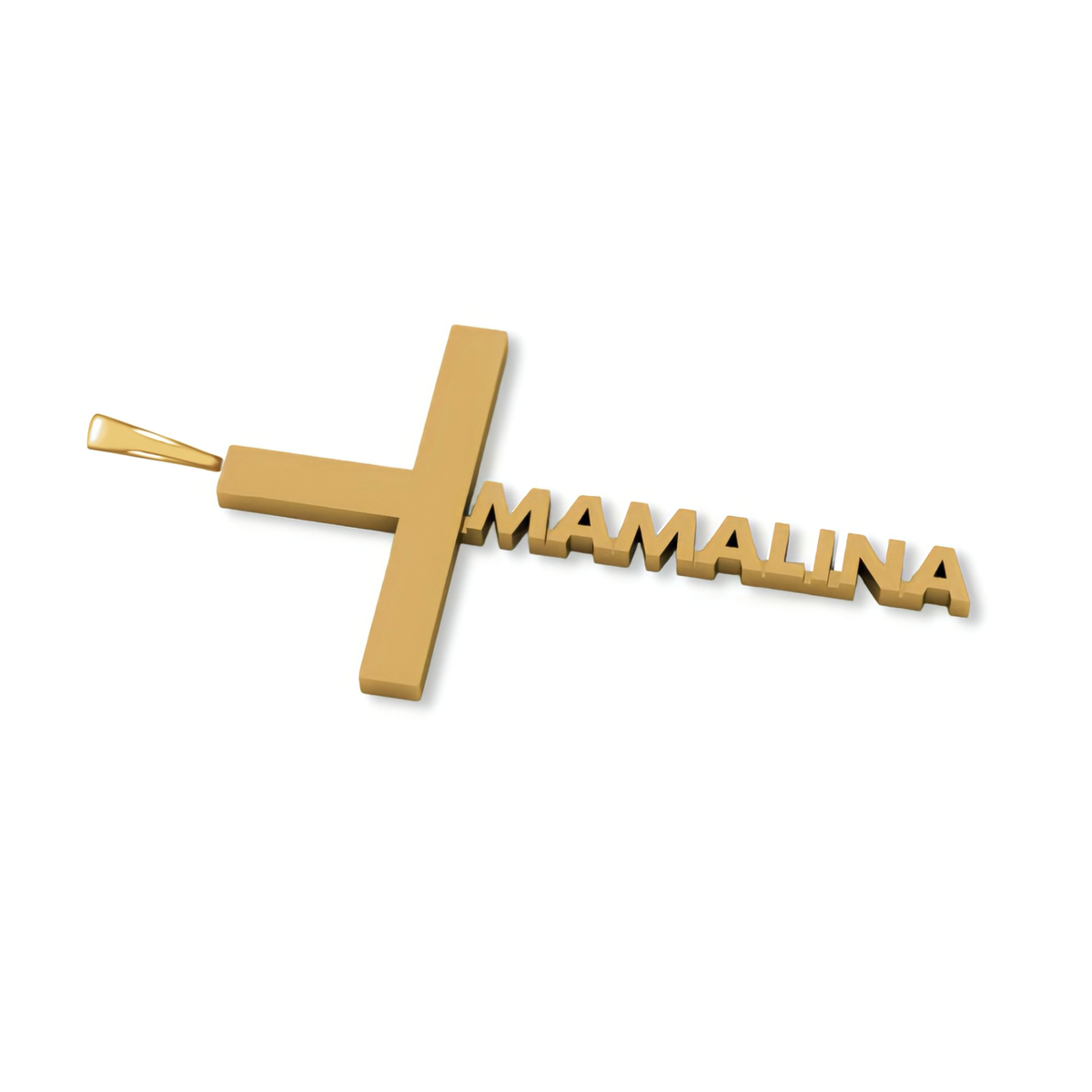 CUSTOM GOLD SERIF NAME CROSS PENDANT | Patty Q's Jewelry Inc