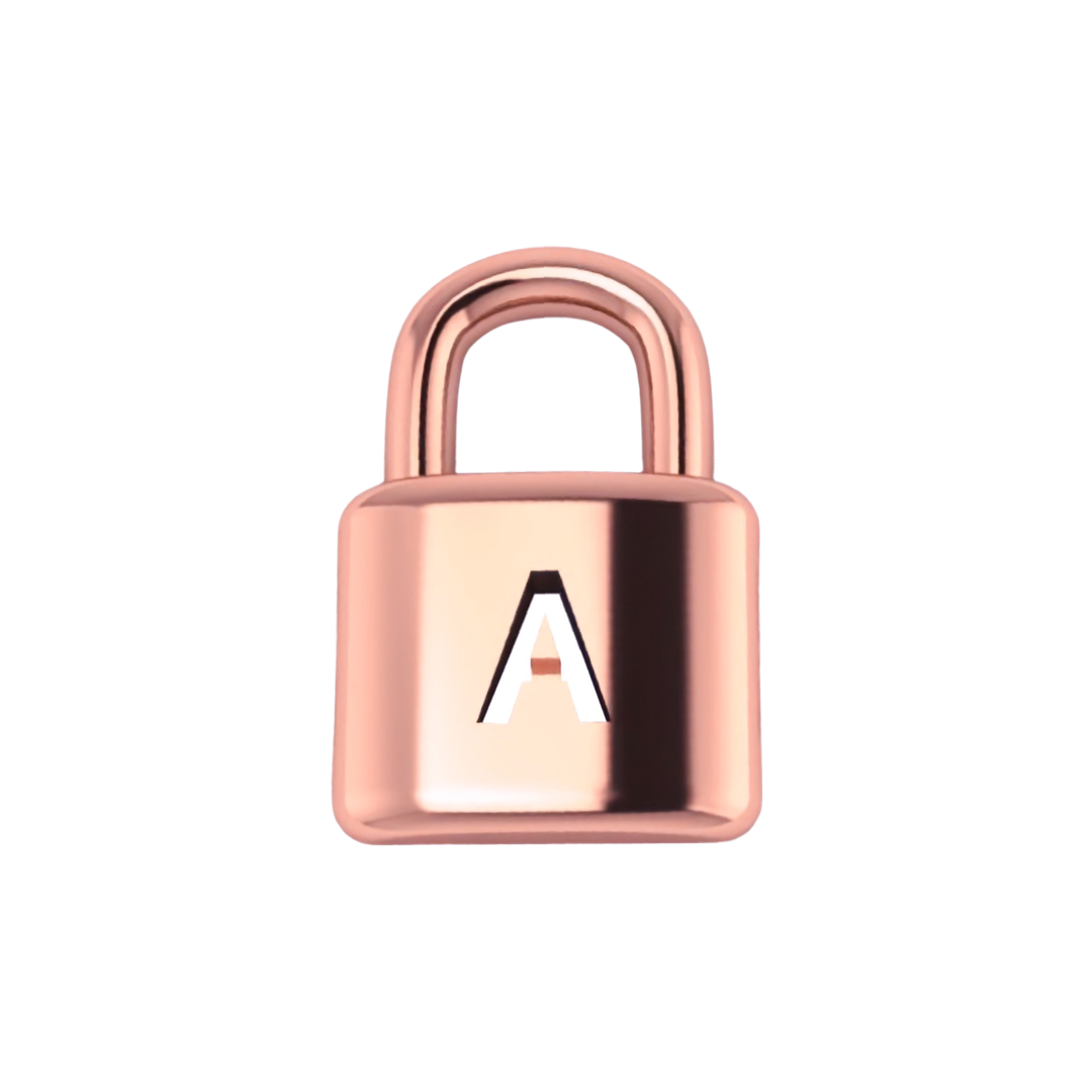 CUSTOM GOLD INITIAL LOCK PENDANT | Patty Q's Jewelry Inc